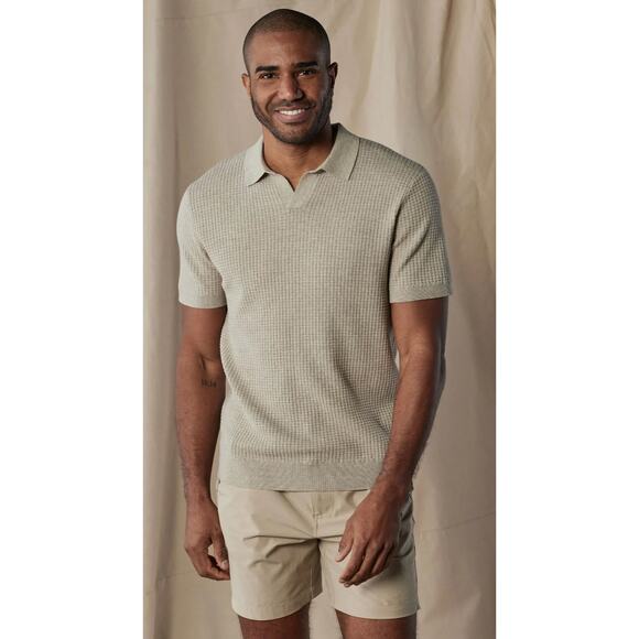 The Normal Brand | Shirts | The Normal Brand Waffle Stitch Polo Flax ...